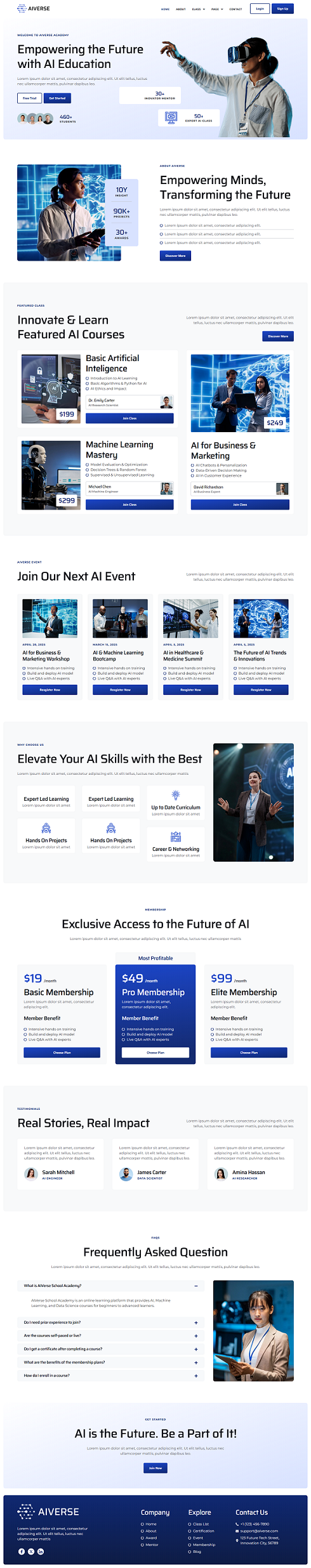 AIVerse - AI School Academy Elementor Template Kit by sparklethings
